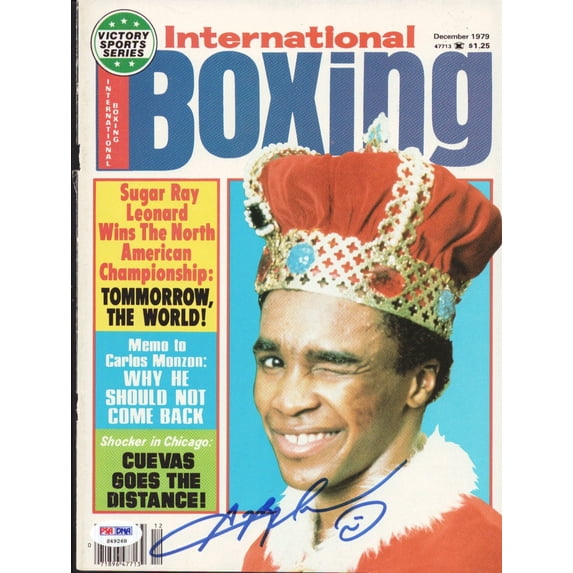 Sugar Ray Leonard Autographed International Boxing Magazine Cover PSA ...