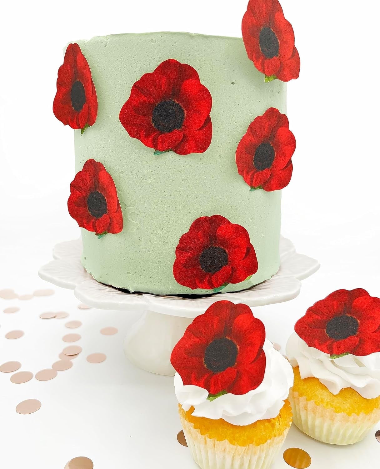 Sugar Robot Inc. Edible Wafer Poppy Flowers - Premium Crafted Made in ...