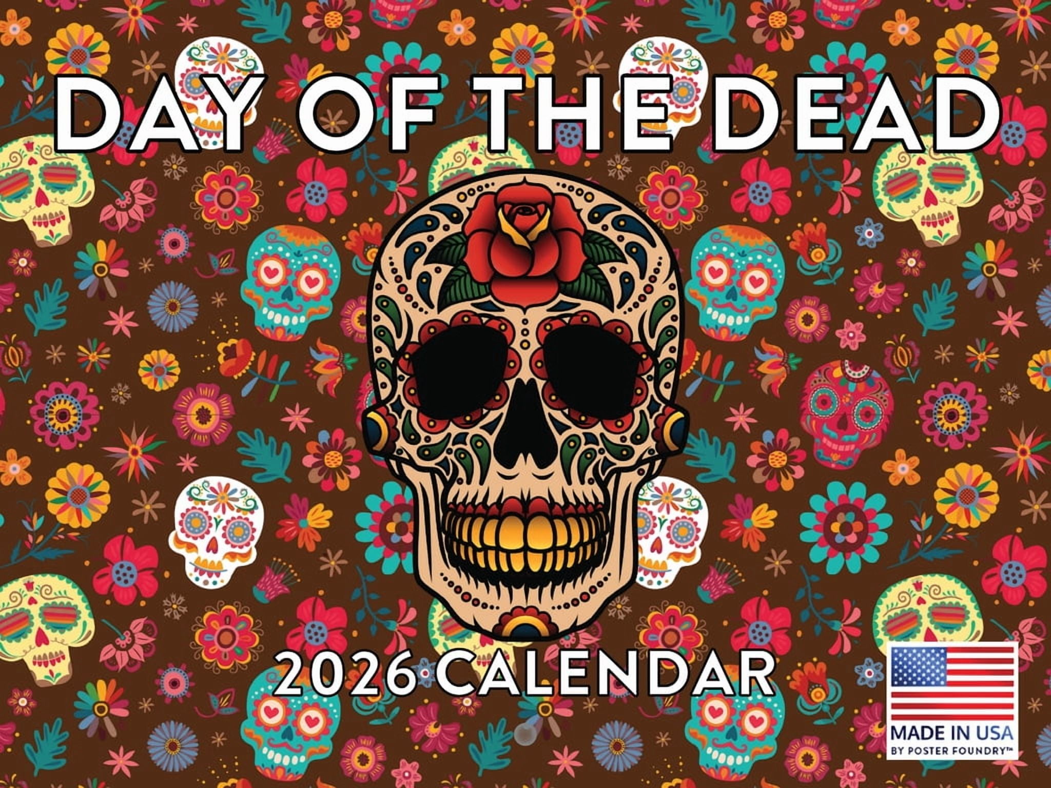 Sugar Skull Calendar 2026 Wall Monthly Day Of The Dead Calender 12 ...