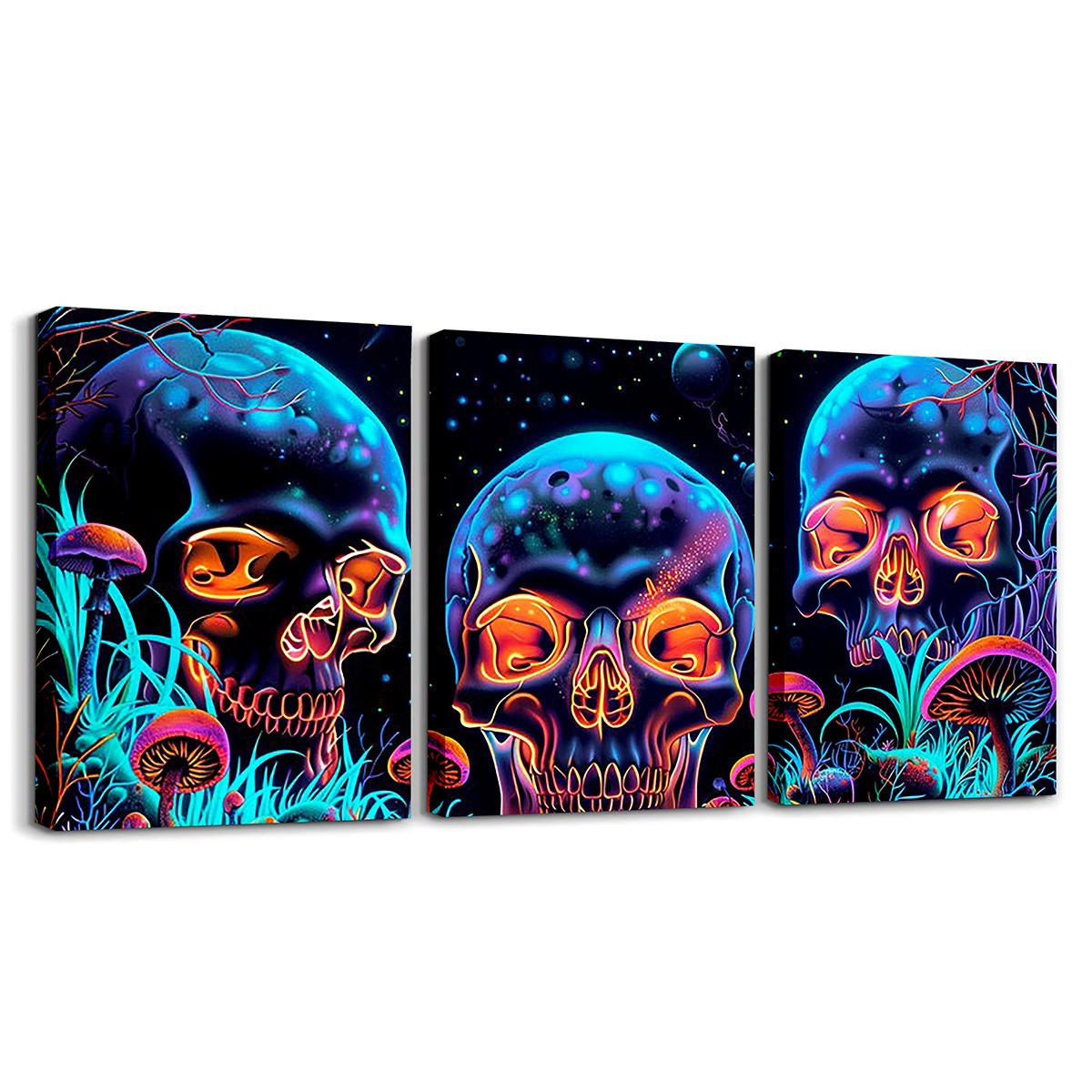 Sugar Skull Canvas Wall Art Gothic Canvas Art Prints,Exotic Mushroom ...