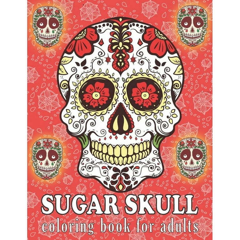 sugar skulls with flowers coloring pages