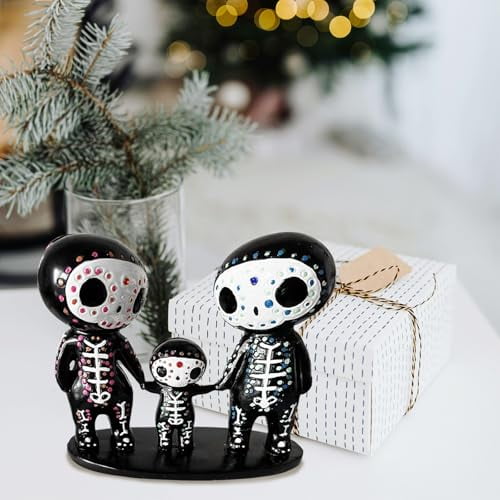 Sugar Skull Couple Statue, Sugar Skull Figurine, Resin Crafts Cute ...