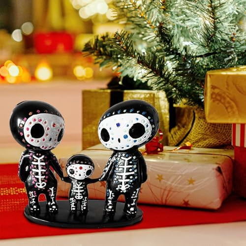 Sugar Skull Couple Statue, Sugar Skull Figurine, Resin Crafts Cute ...