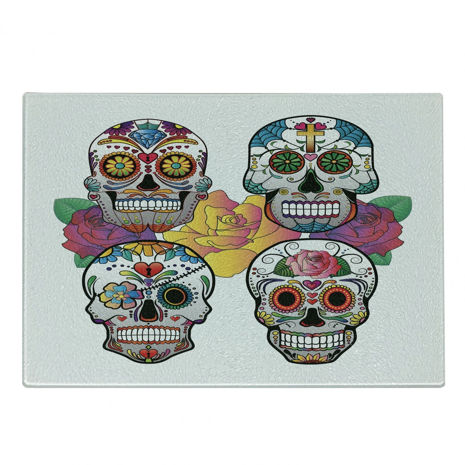 Sugar Skull Cutting Board, Different Types of Skulls Rich and Colorful ...