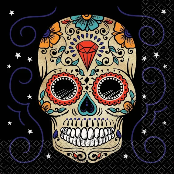 Sugar Skull Day Dead Dia Muertos Holiday Halloween Party Paper Luncheon ...