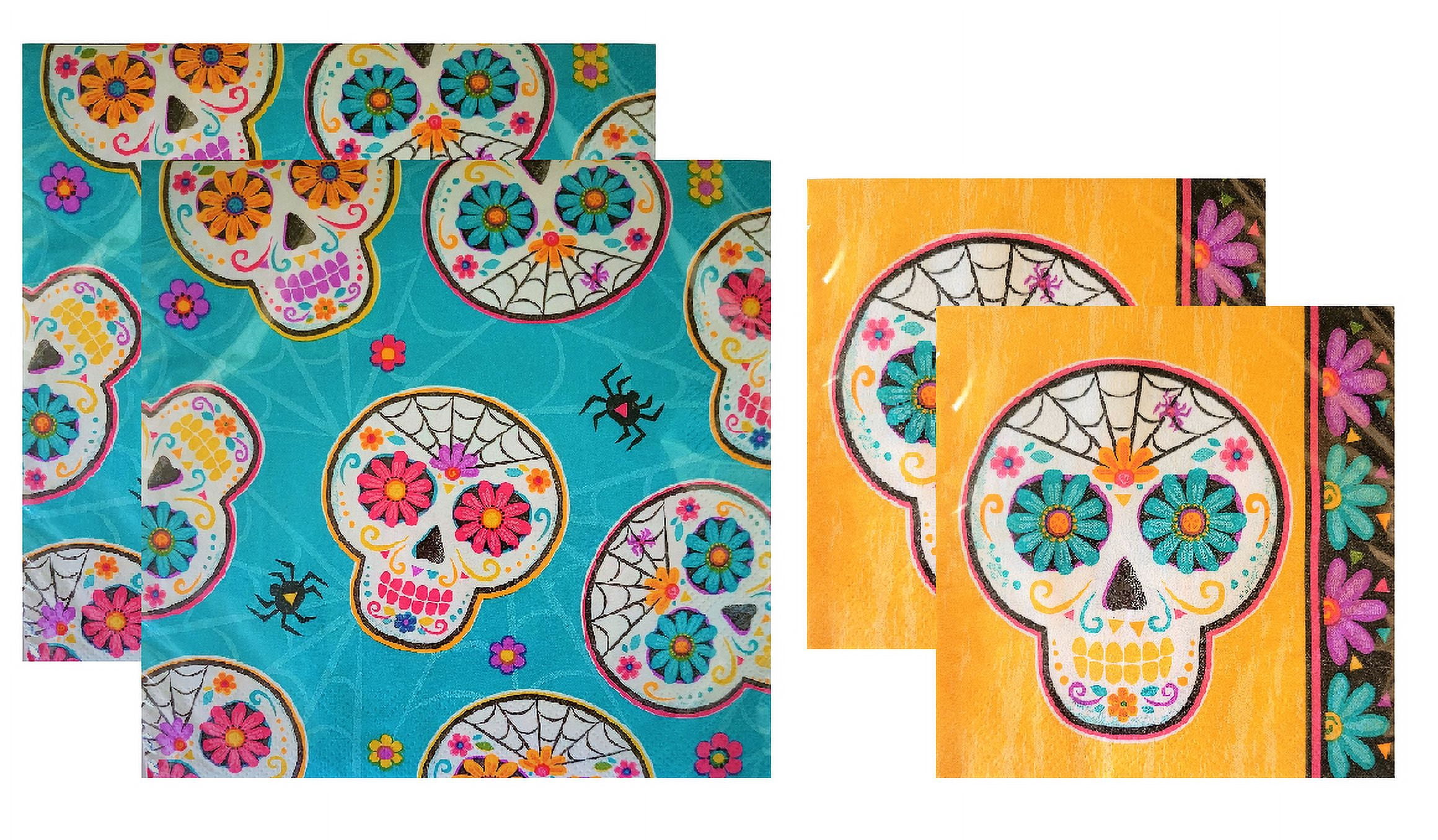 Sugar Skull Day of the Dead Dinner and Beverage Napkins 32 each size ...