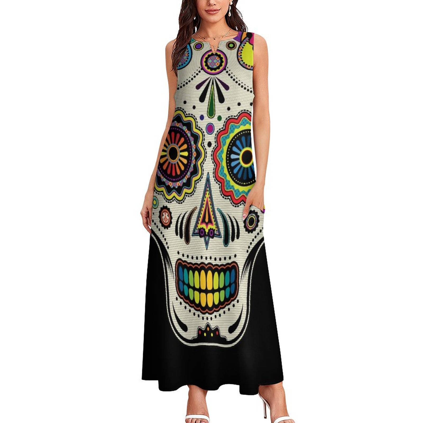 Sugar Skull Day of the Dead Long Dress dress for women Bridesmaid dress ...