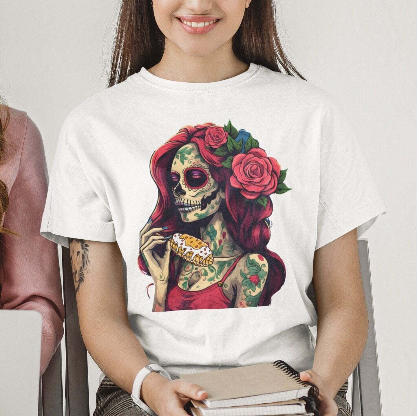 Sugar Skull Elote Shirt Day of the Dead - Walmart.com