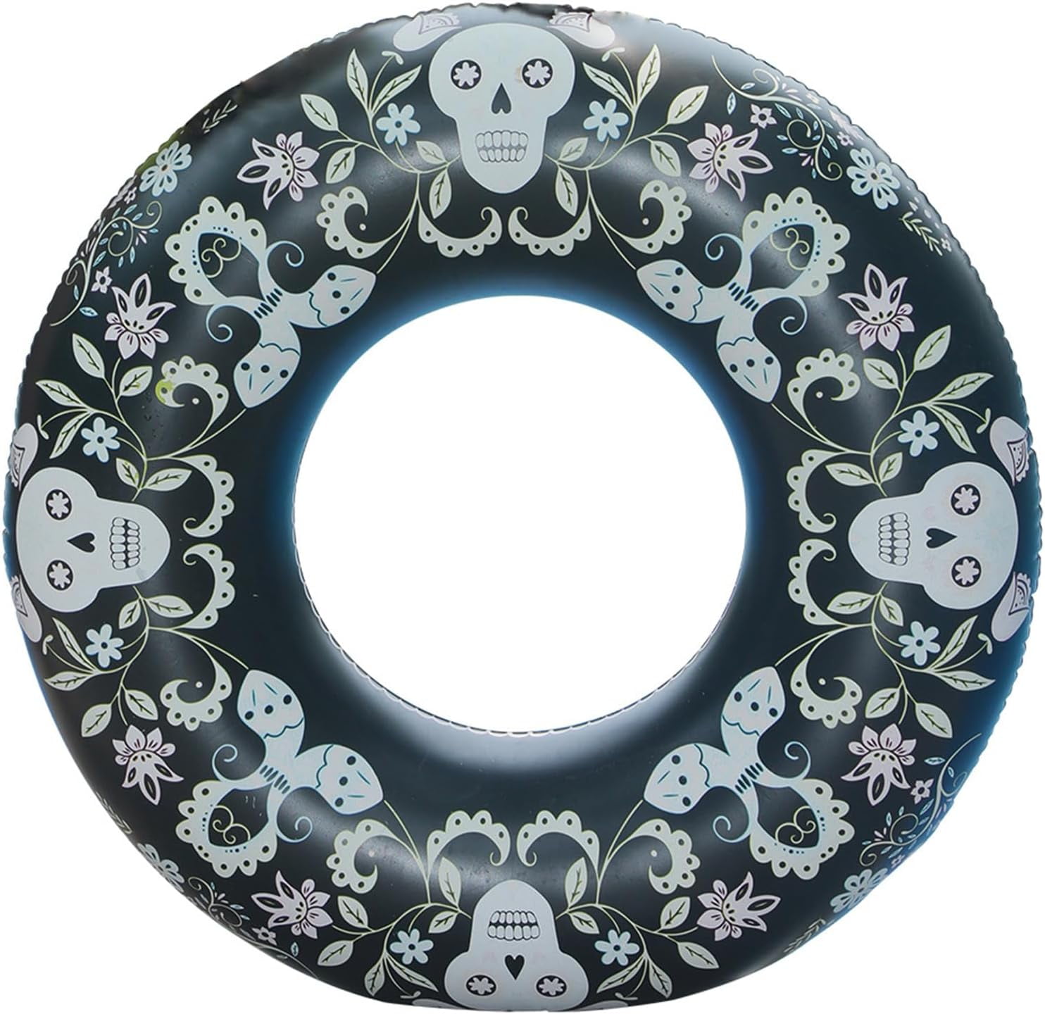 Sugar Skull Inflatable Pool Floats 35.4", Floral Skull Pool Tubes ...