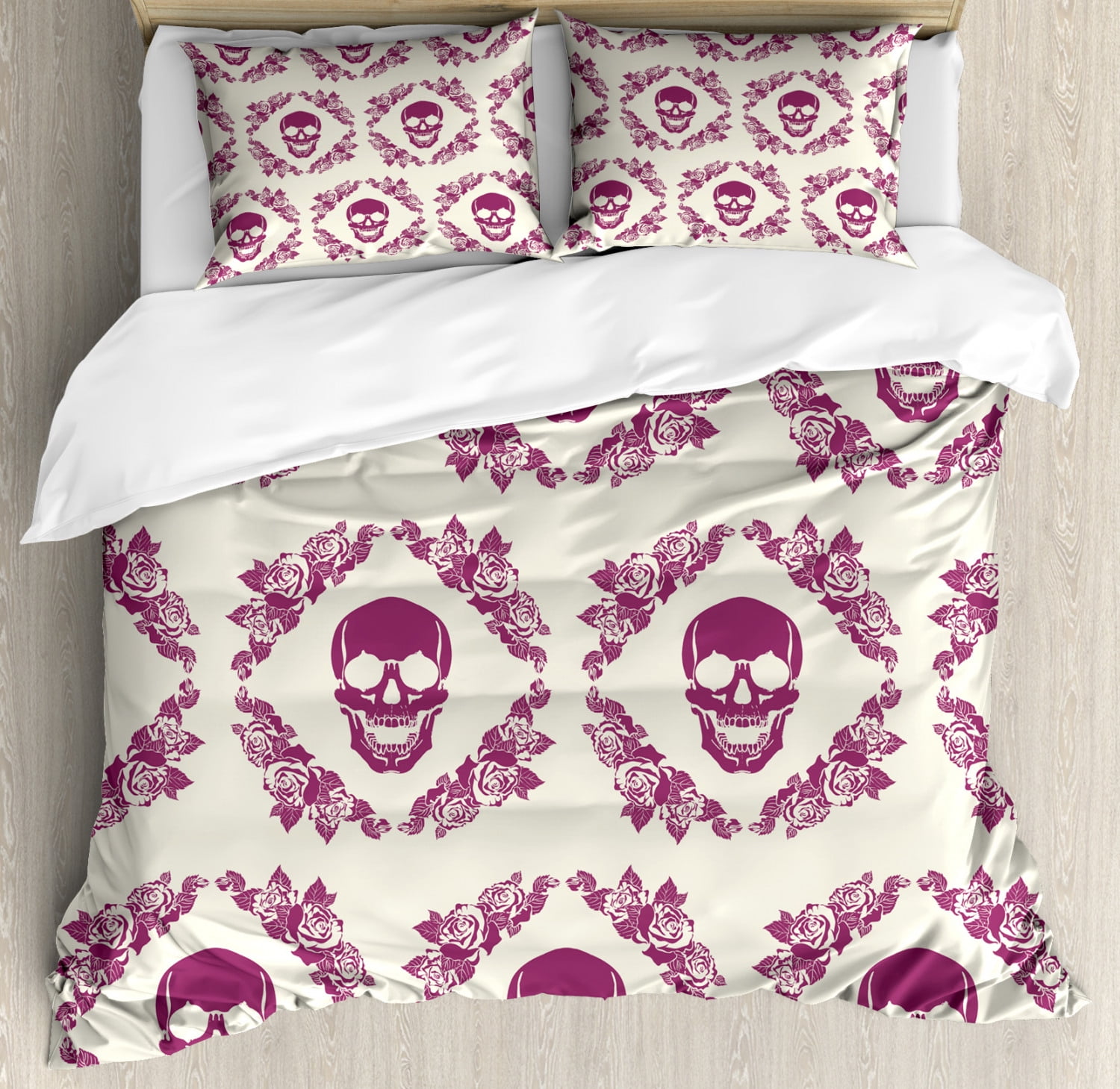 Sugar Skull Duvet Cover Set, Monochrome Style Calavera Inspired ...
