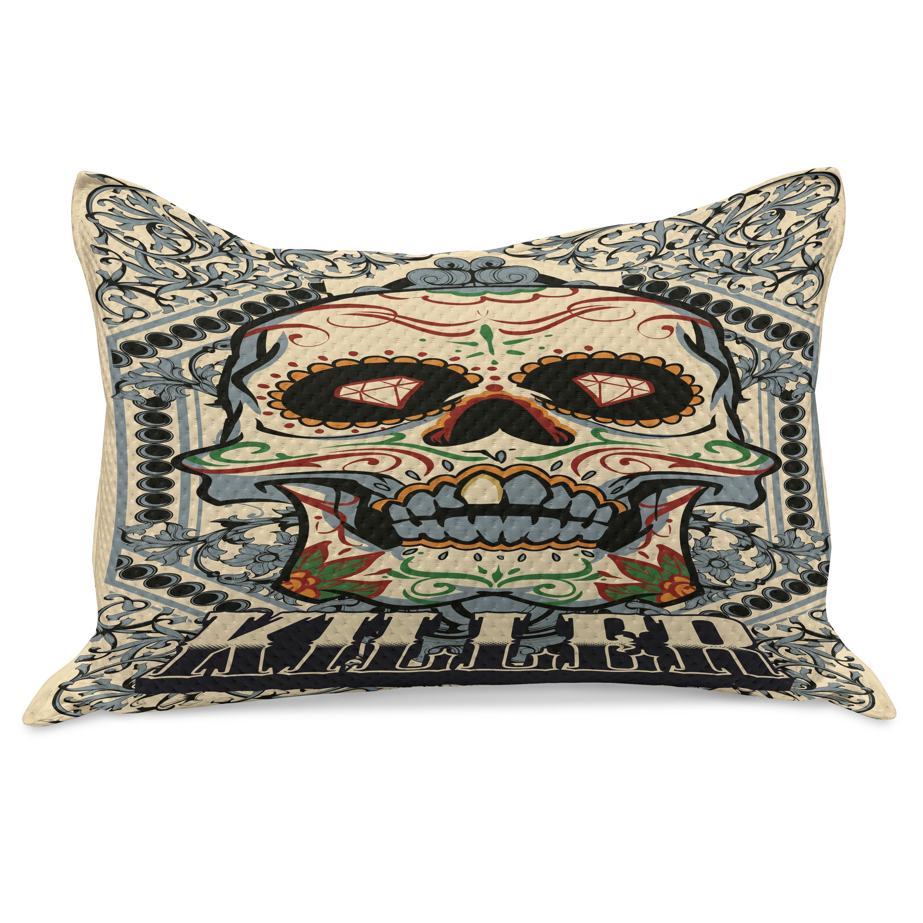 Sugar Skull Knitted Quilt Pillowcover, Sugar Killer Calaveras Framework ...