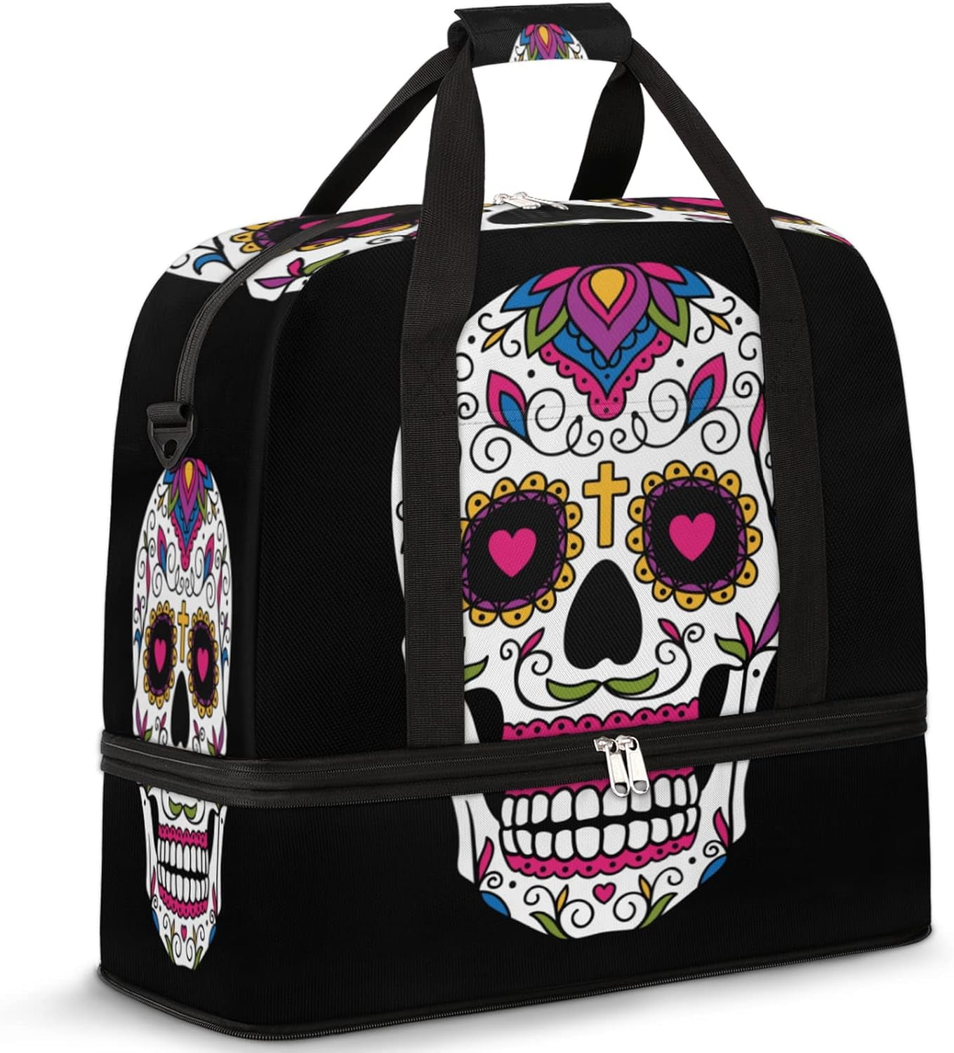 Sugar Skull Mexican Foldable Travel Duffel Bag Tote Carry on Luggage ...