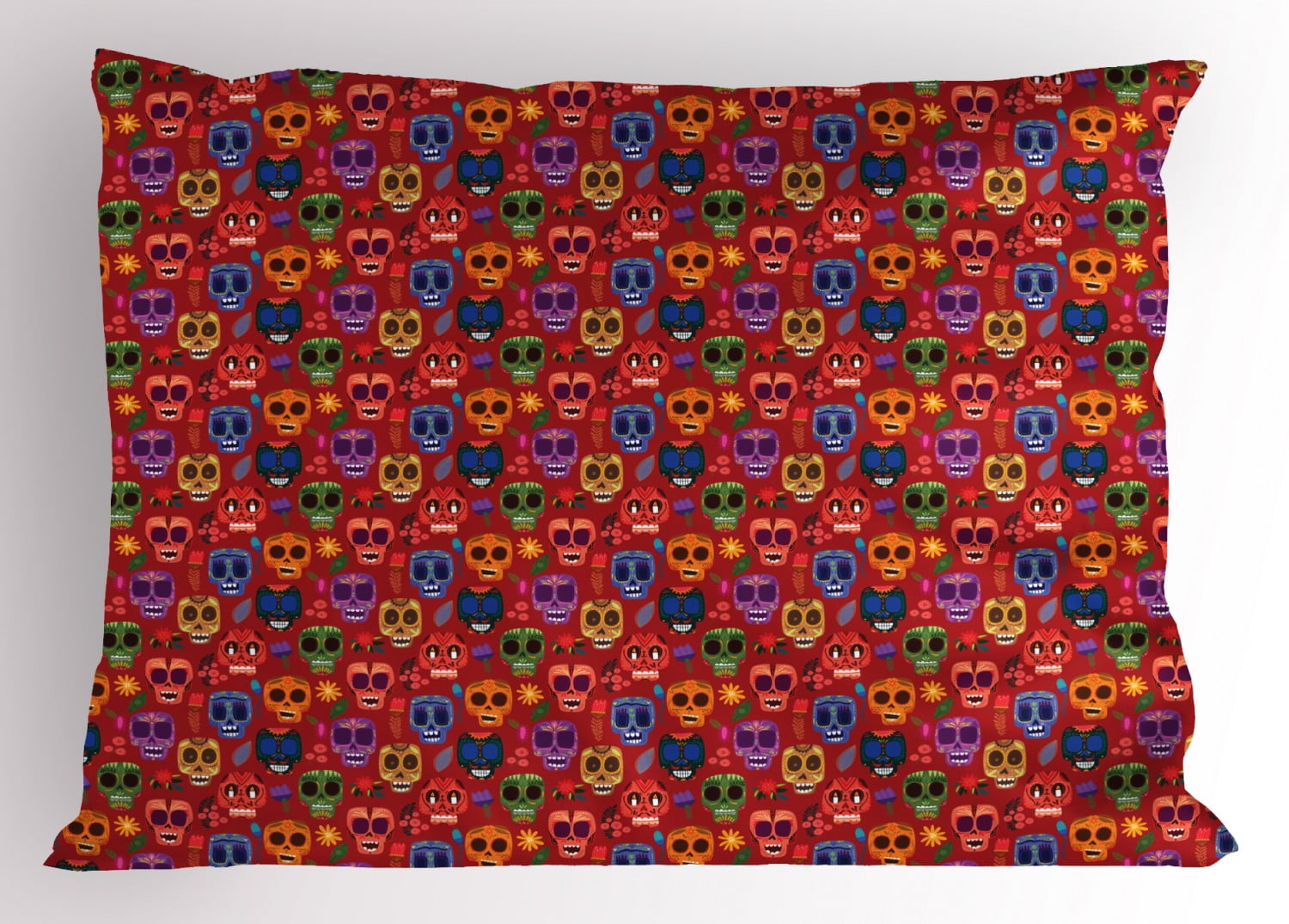 Sugar Skull Pillow Sham Mexican Traditional Day of the Dead Pattern ...