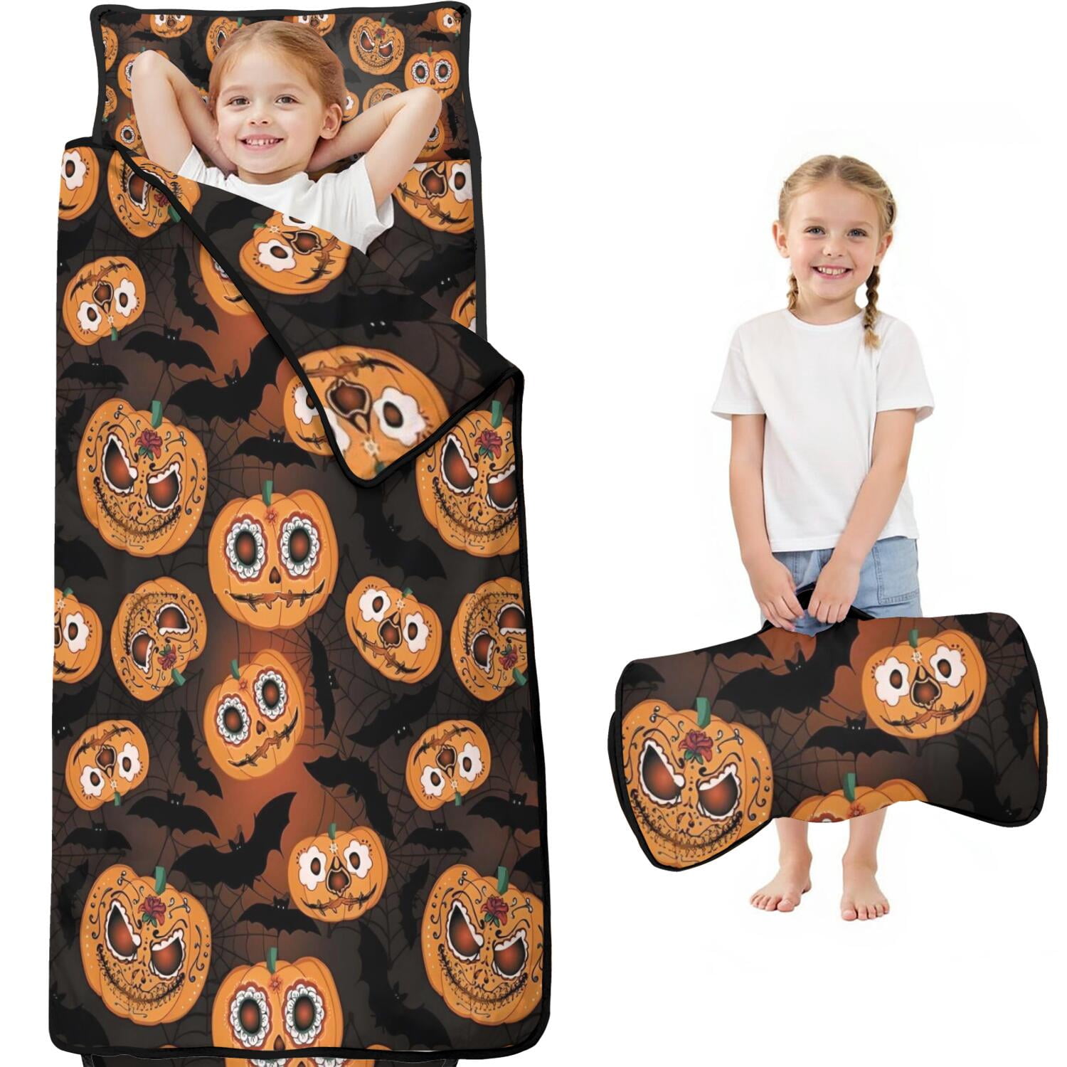 Sugar Skull Pumpkins Halloween Pattern Toddler Nap Mats for Kids ...