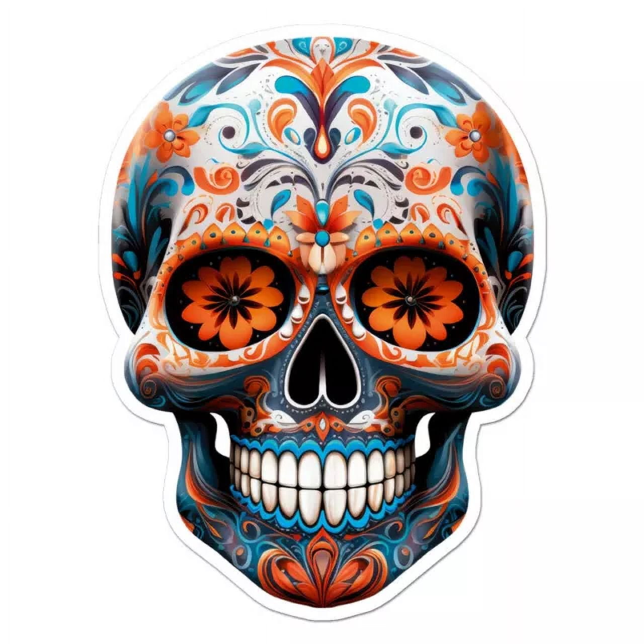 Sugar Skull Sticker Indoor Outdoor Phone Decal Water Bottle Stickers ...