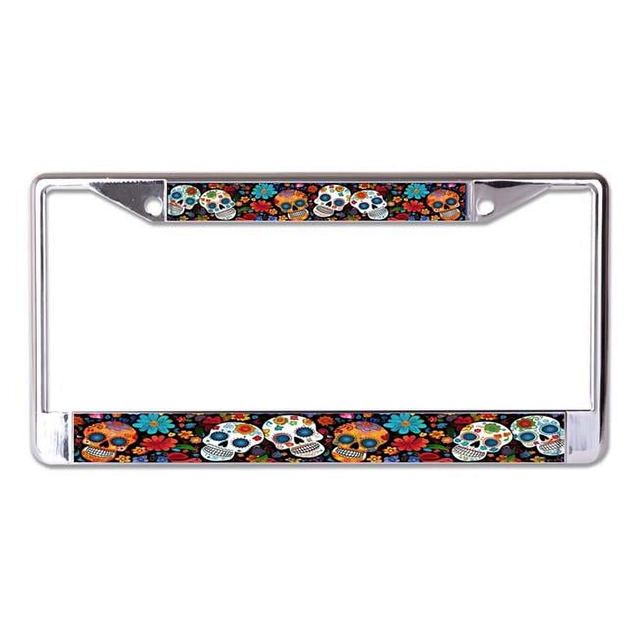 Sugar Skulls #2 Chrome License Plate Frame - Walmart.com