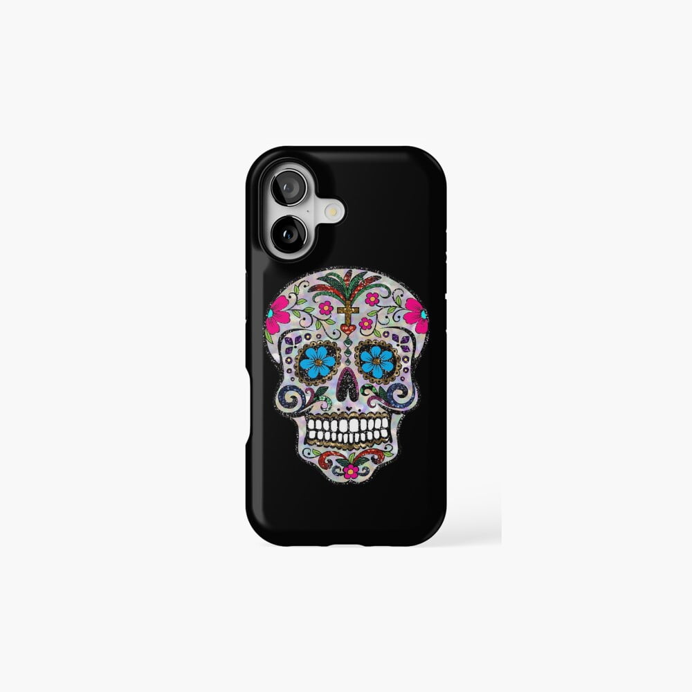 Sugar Skulls Sequin Effect Gothic Pattern Universal Phone Case for ...