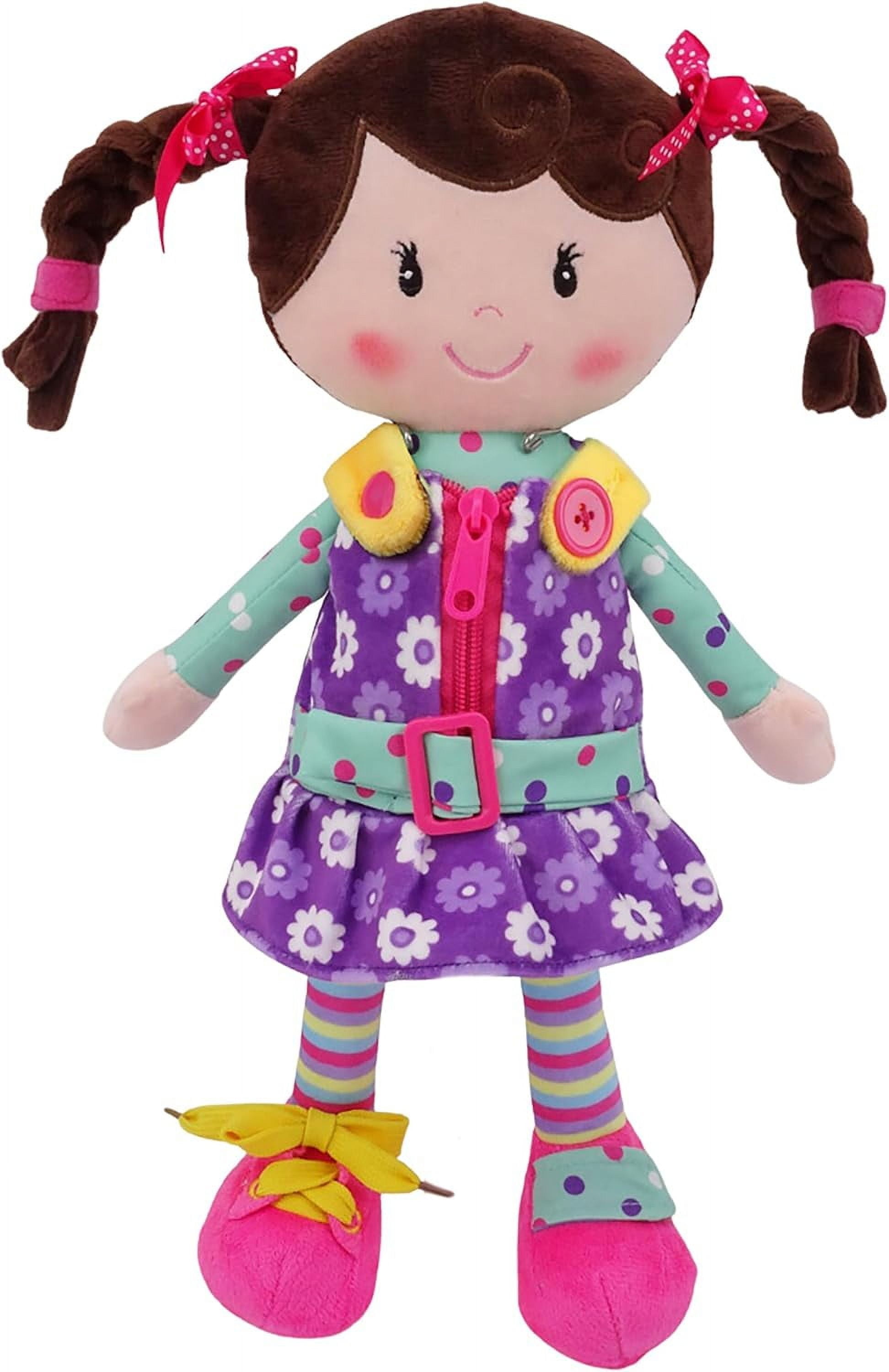 Snuggle Stuffs Sugar Snap Plush Doll, 15 inches, Montessori Dress Me ...