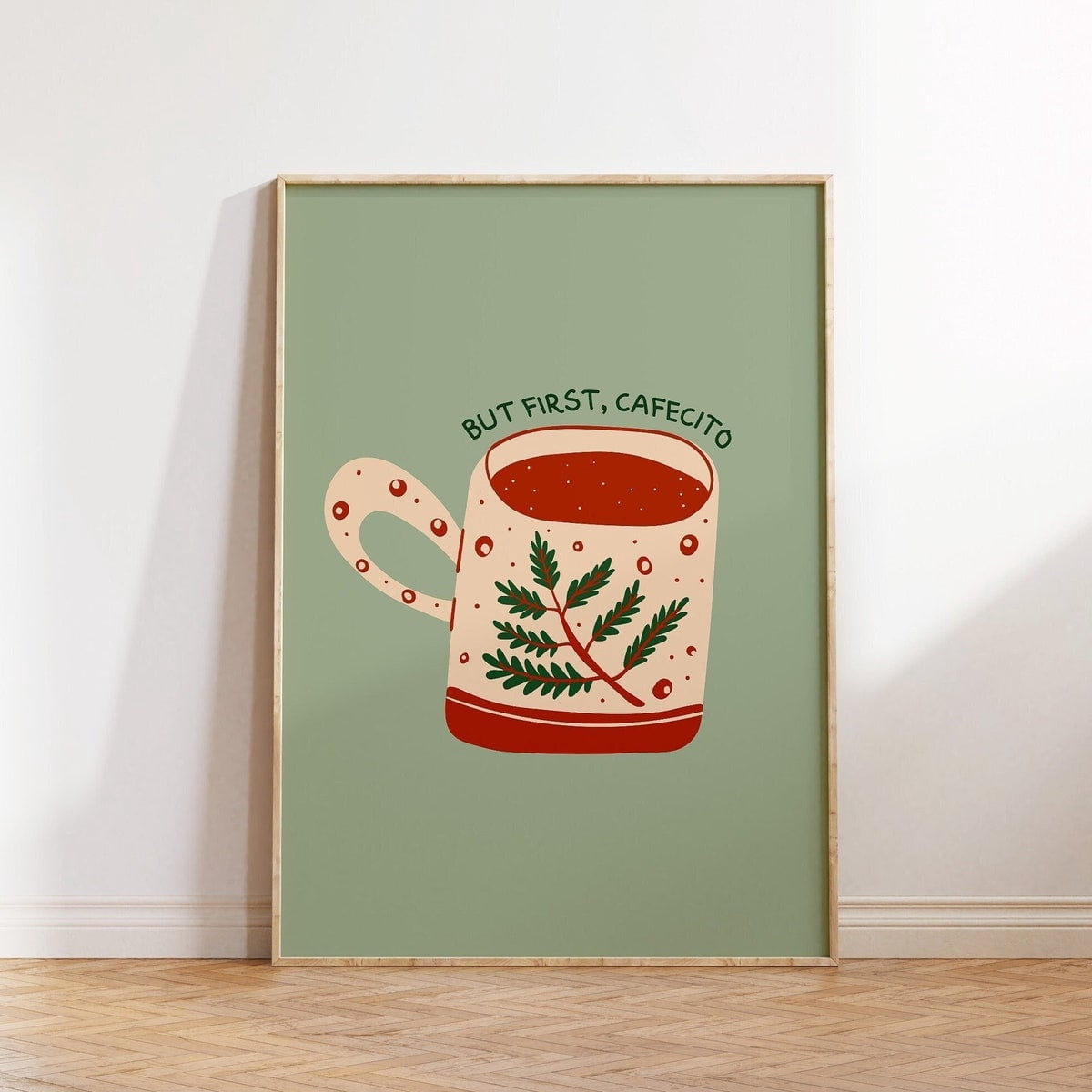 Sugar Spice Print Winter Wall Art Cute Christmas Poster Retro Holiday ...