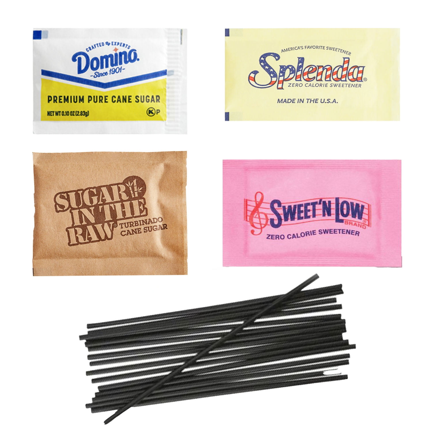 Sugar & Sweetener Packets, Sugar Substitute, Plastic Coffee Stirrers ...