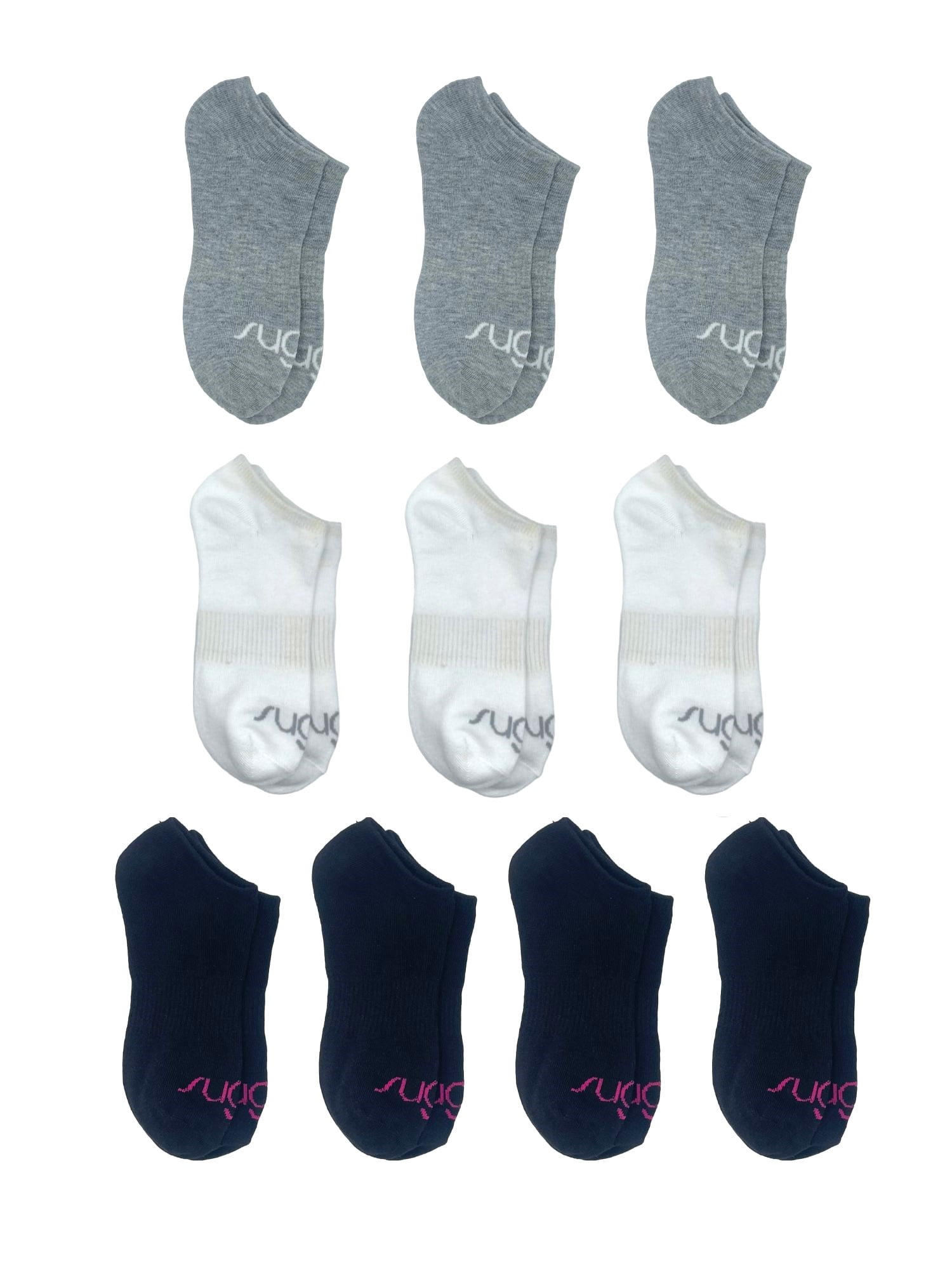 Sugar Women's No-Show Socks, 10-Pack Assorted Colors, Size 4-10 ...
