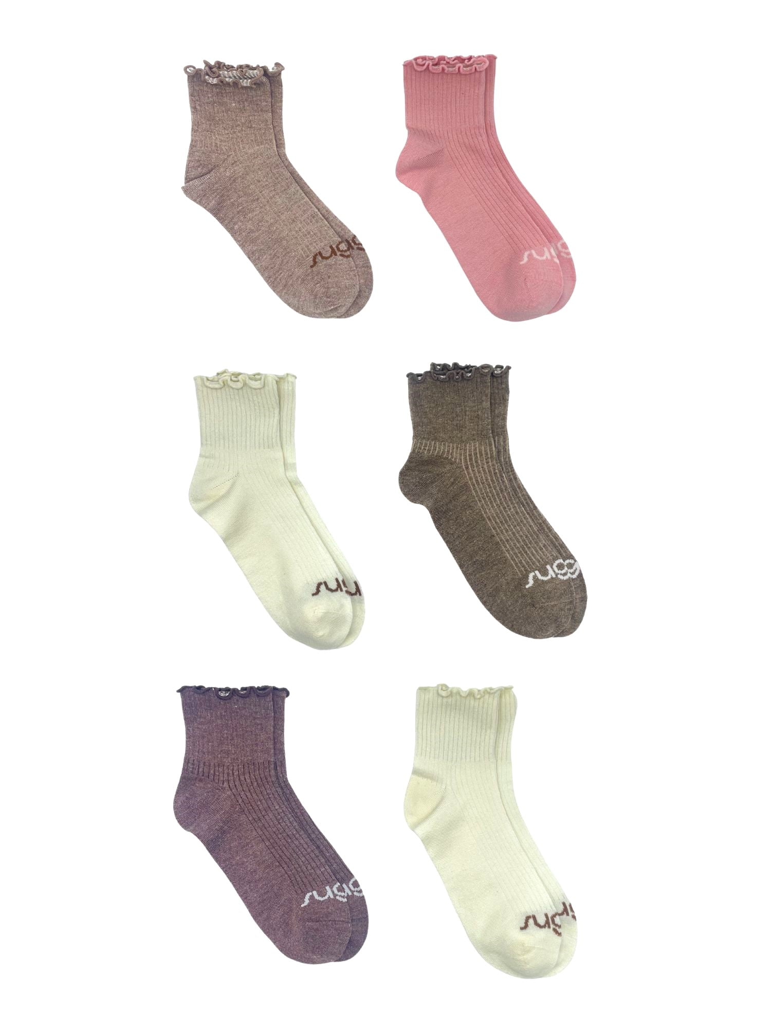 Sugar, Women's Ruffle Capri Socks, 6-Pack, Size 4-10 - Walmart.com