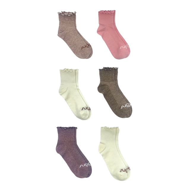 Sugar, Women's Ruffle Capri Socks, 6-Pack, Size 4-10 - Walmart.com