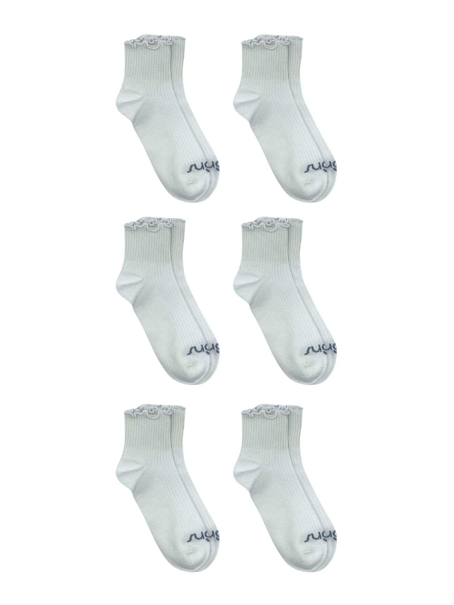 Sugar, Women's Ruffle Capri Socks, 6-Pack, Size 4-10 - Walmart.com