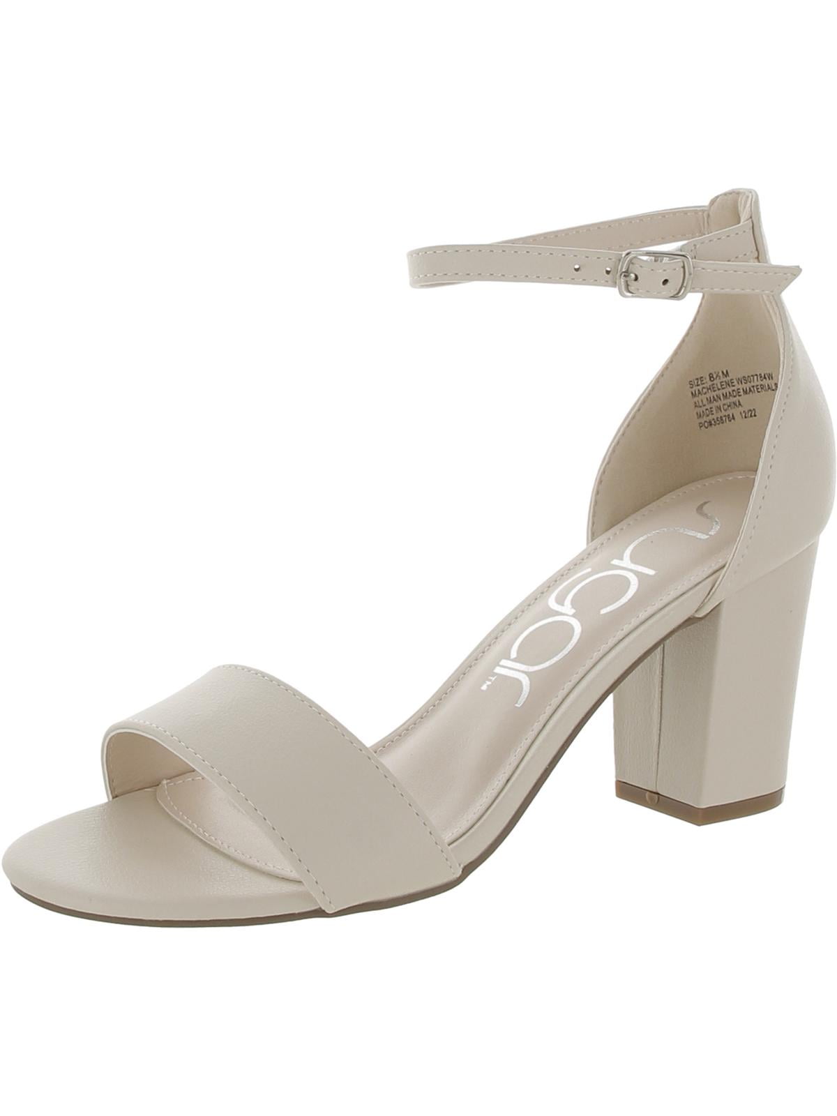 Sugar Womens Machelene Faux Leather Almond Toe Block Heels - Walmart.com