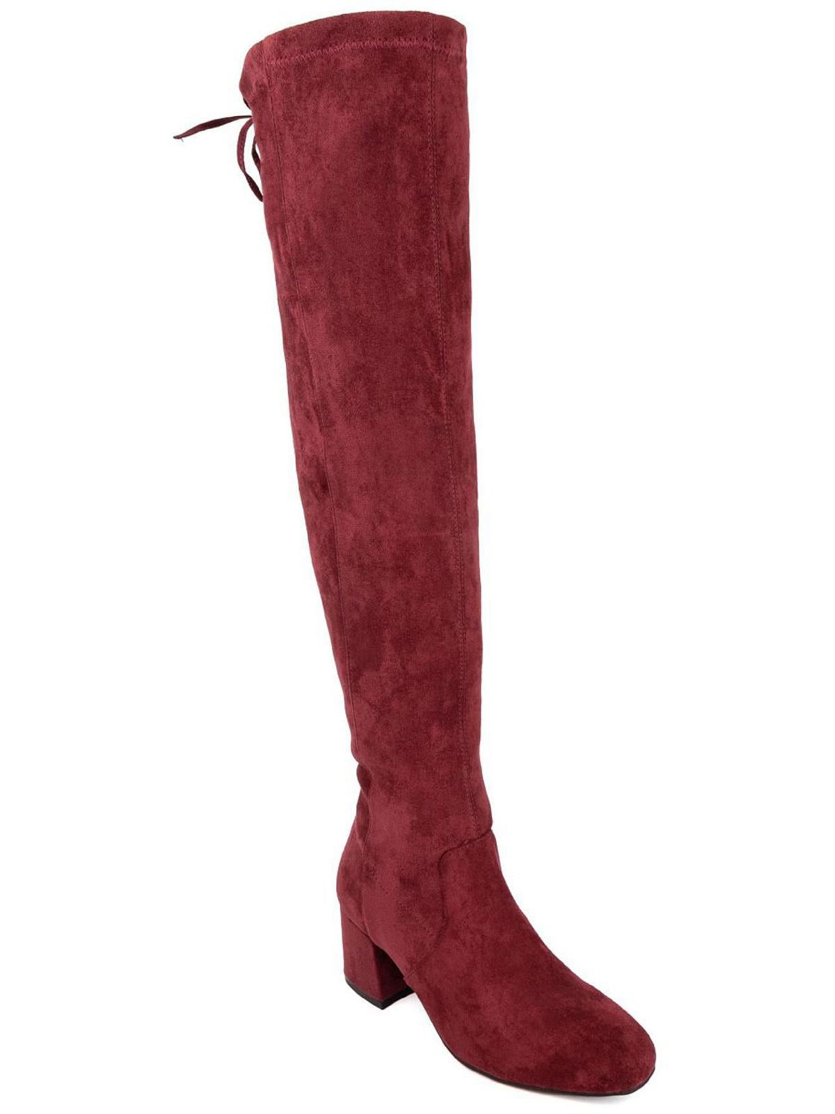 Sugar Womens Ollie Faux Suede Round Toe Over-The-Knee Boots - Walmart.com