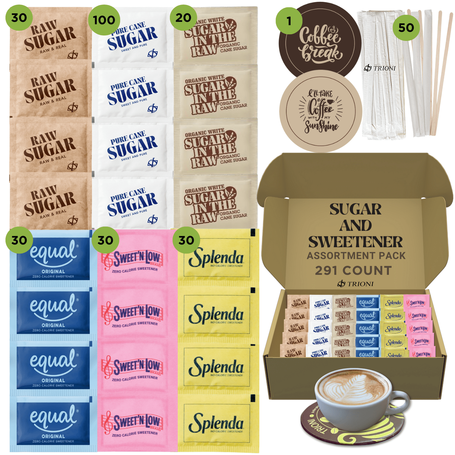 Sugar and Sweetener Packets Assortment - 291ct - Splenda, Equal, Sweet ...