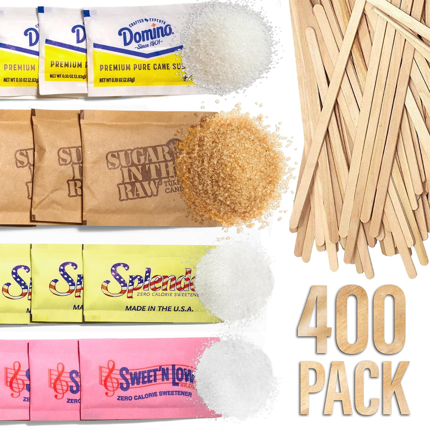 Shop Square Coffee Sugar Packets Variety, 400 Pre-Portioned Packets ...