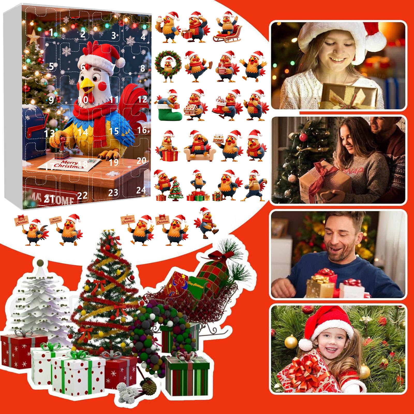 SugarBloom 2025 Musical Character Christmas Advent Calendar, 2D Flat ...