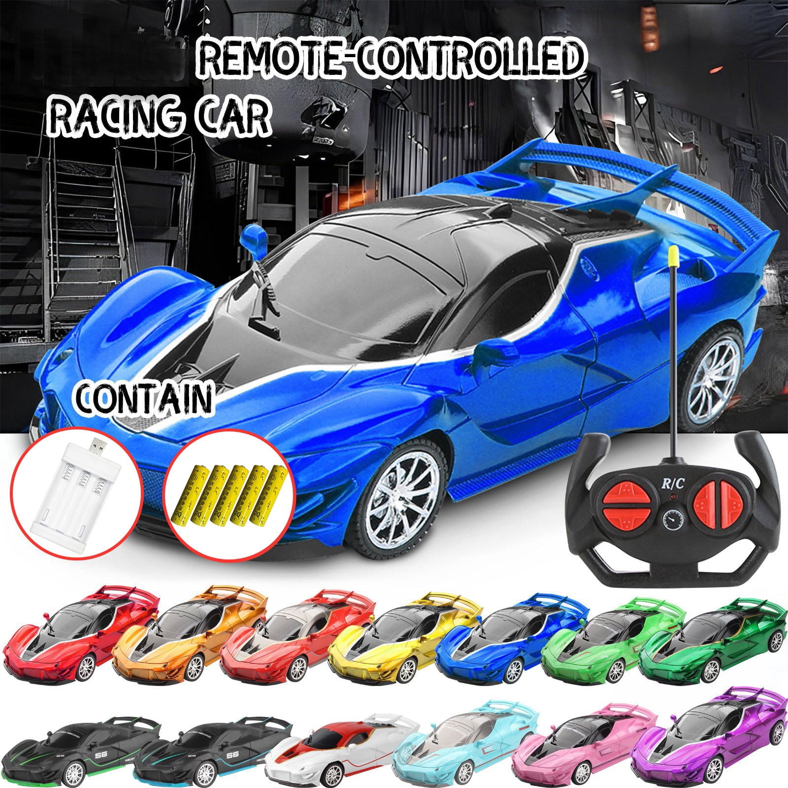 SugarBloom 4-Way Remote Control Car, Wireless High-Speed Drift Racer ...