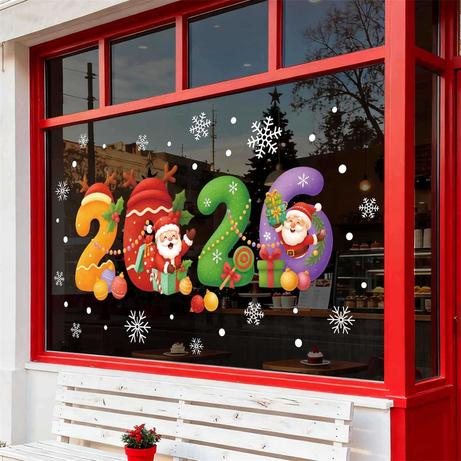 SugarBloom Christmas Store Window Static Cling, 2026 Creative Colorful ...