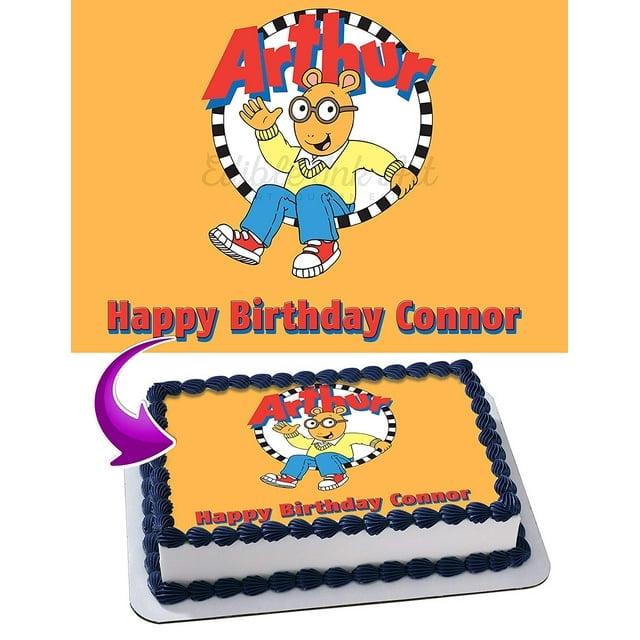 SugarMeLicious Arthur Cake Image Topper, Personalized 1/4 Sheet ...