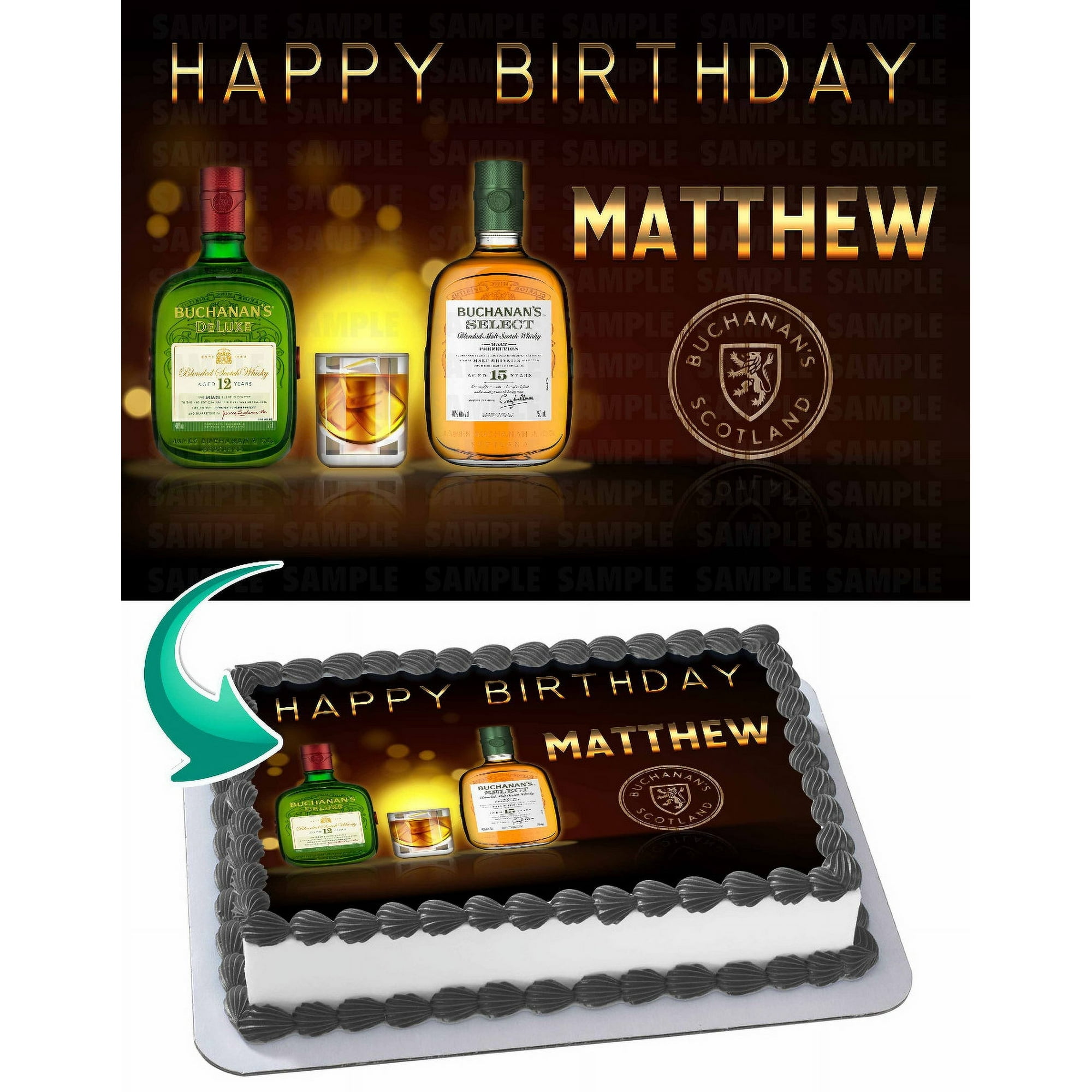 SugarMeLicious Buchanan’s Whiskey Edible Cake Image Topper ...