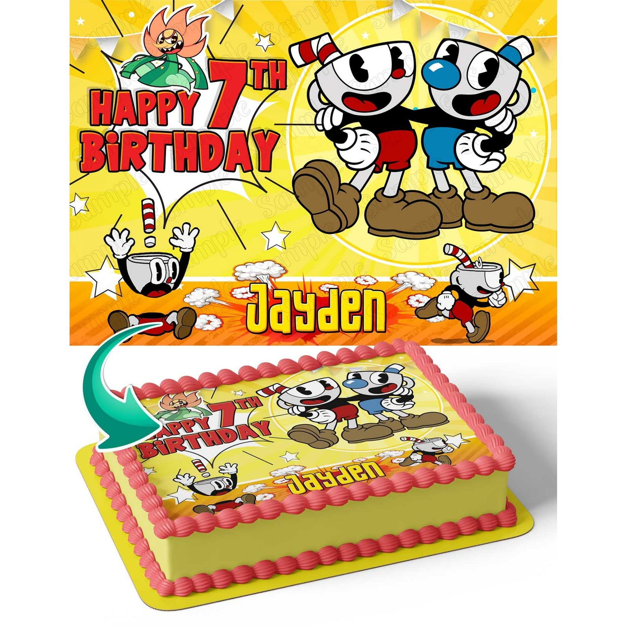 SugarMeLicious Cuphead Video Game Edible Cake Image Topper ...