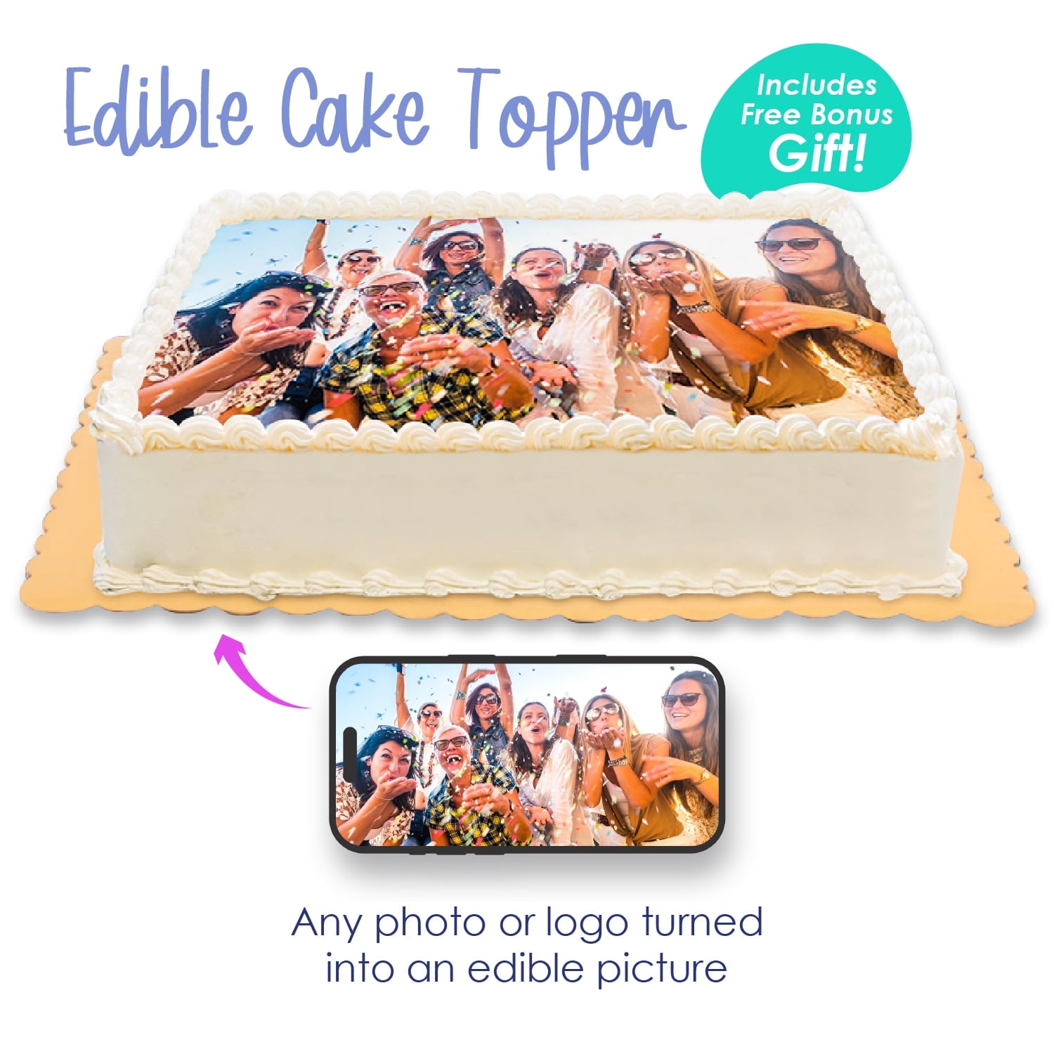 SugarMeLicious Custom Cake Image Topper, Personalized 1/4 Sheet Edible ...