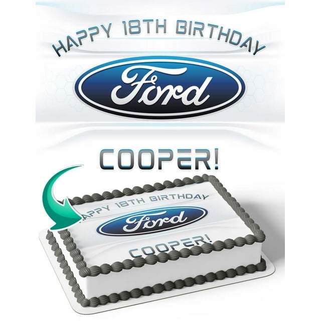 SugarMeLicious Ford Cake Image Topper, Personalized 1/4 Sheet Edible ...