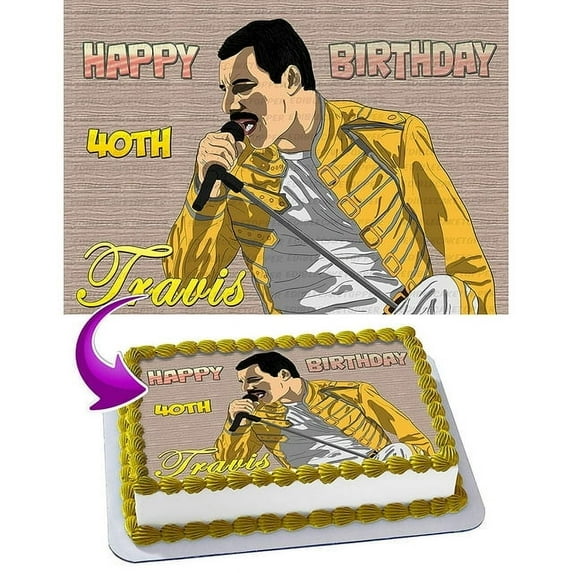 SugarMeLicious Freddie Mercury Queen Cake Image Topper Personalized 1/4 ...