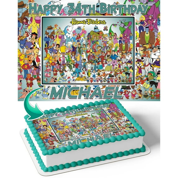 SugarMeLicious Hanna-Barbera Edible Cake Image Topper, Personalized 1/4 ...