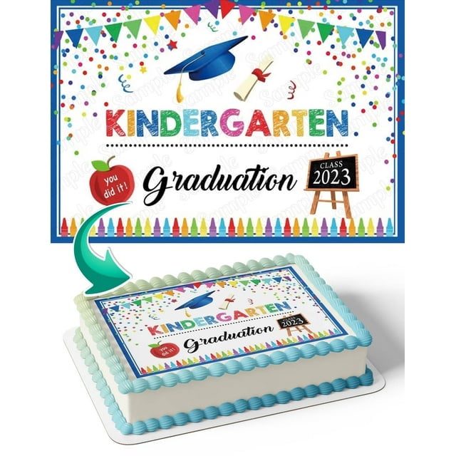 SugarMeLicious Kindergarten Graduation Edible Cake Topper Personalized ...
