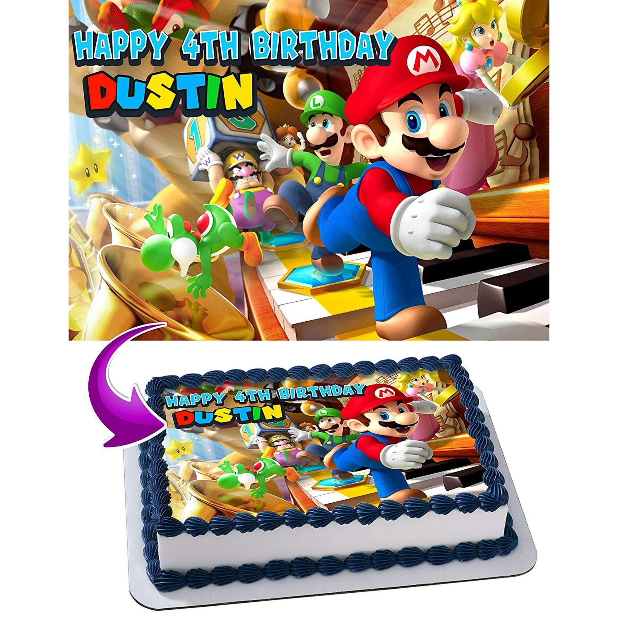 SugarMeLicious Mario Bros Nintendo Edible Cake Image Topper ...
