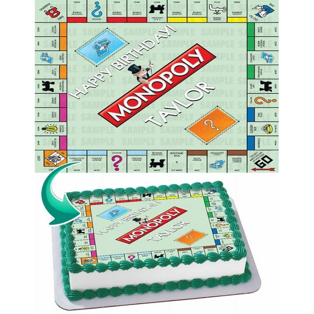 SugarMeLicious Monopoly Board Game Cake Image Topper, Personalized 1/4 ...