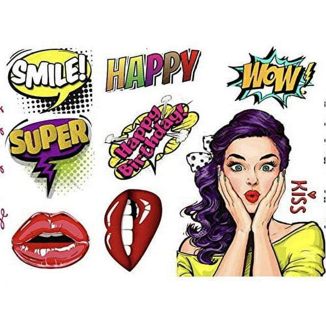 SugarMeLicious Retro Comic Book Sayings Edible Cake Image Topper ...