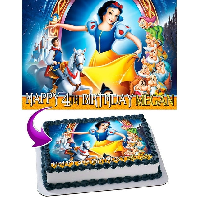 SugarMeLicious Snow White Animated Movie Cake Image Topper ...