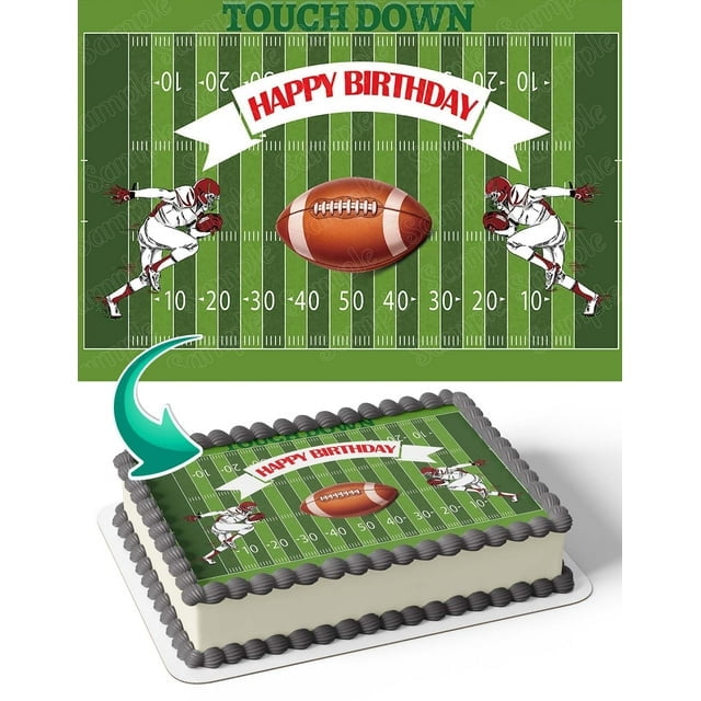 SugarMeLicious Touchdown Super Bowl Football Cake Image Topper ...