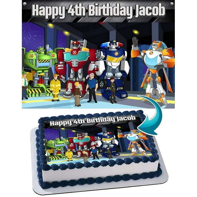 SugarMeLicious Transformer Rescue Bots Cake Image Topper, Personalized ...
