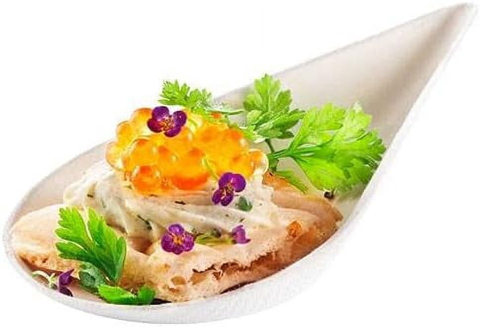 Sugarcane Disposable Tear Drop Spoons 100 Pack, Appetizer Spoons ...
